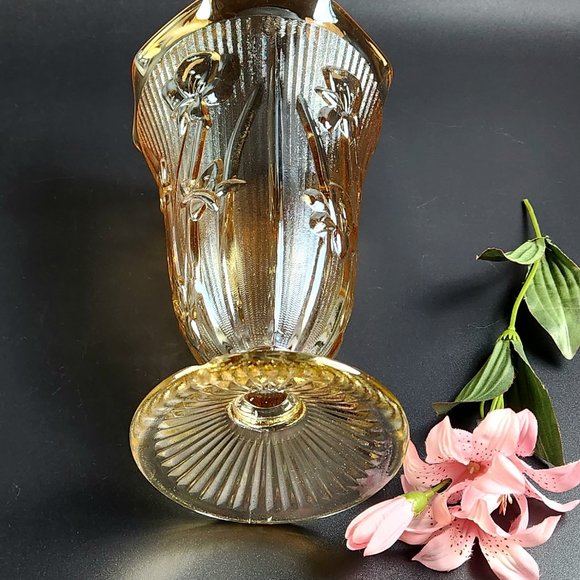 Accents | Vintage Jeannette Iridescent Iris Herringbone Pattern ...